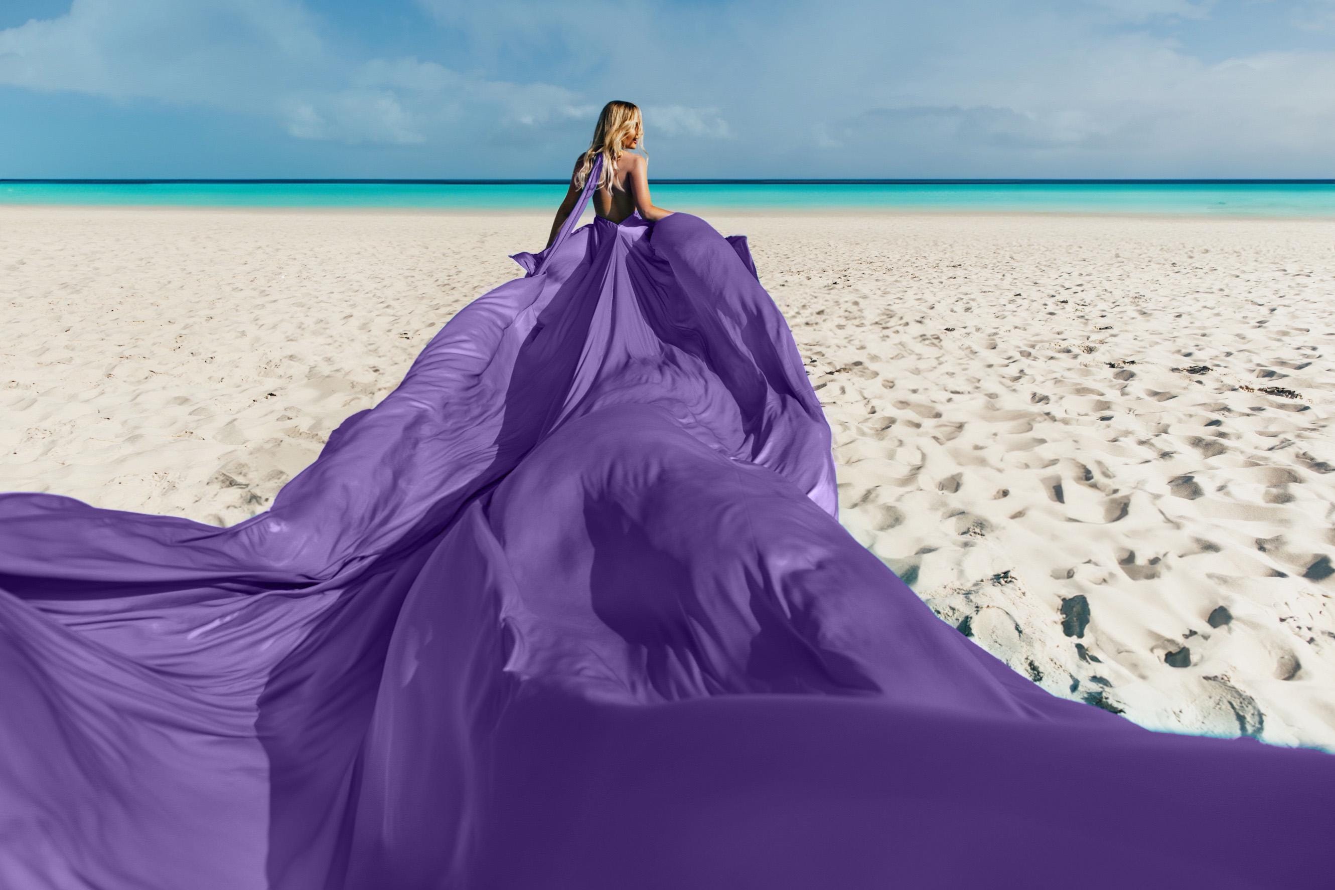 Vestido longo esvoaçante para ensaio fotográfico, vestido conversível ...