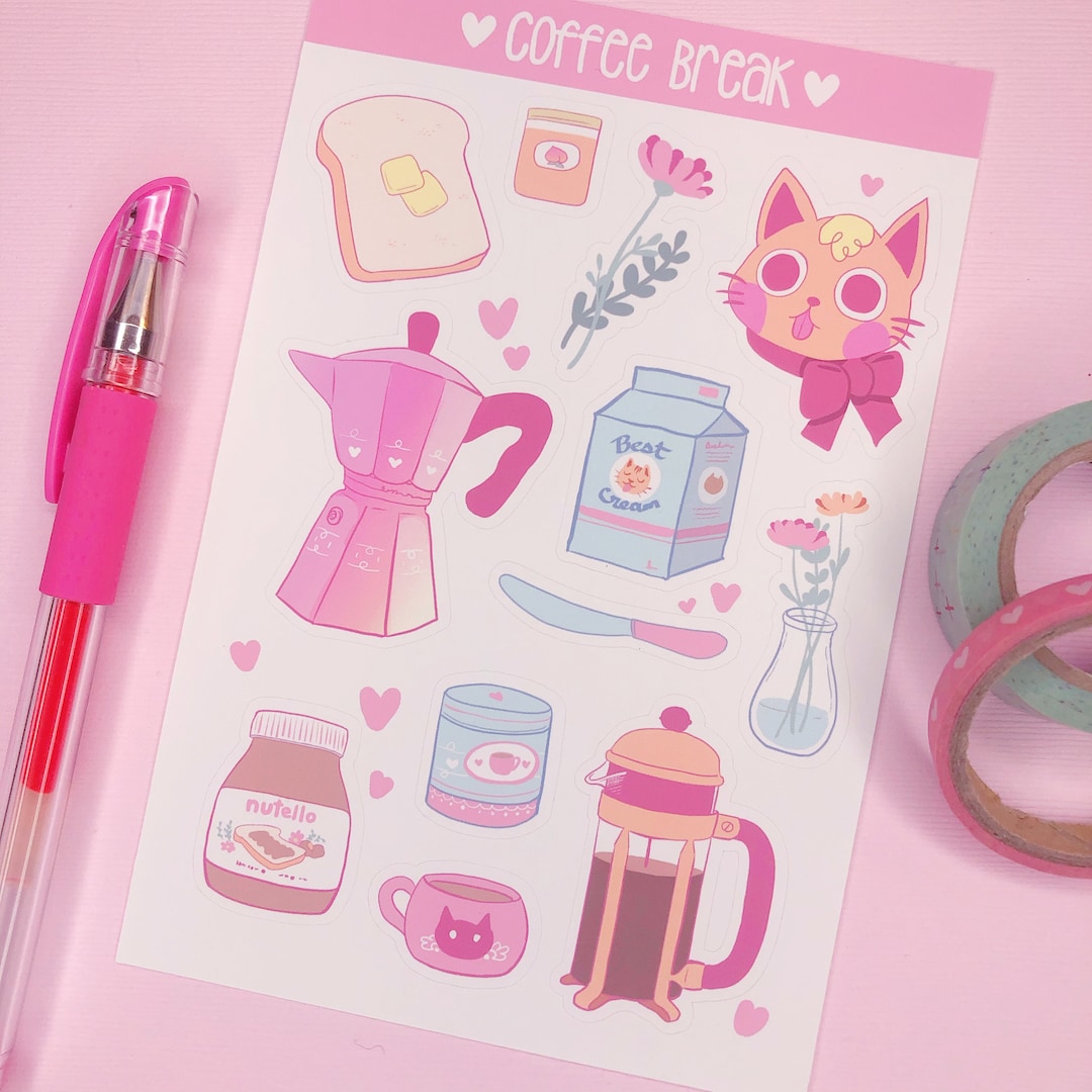 Cute Coffee Bullet Planner Stickers, Scrapbooking, Art Journal Stickers ...