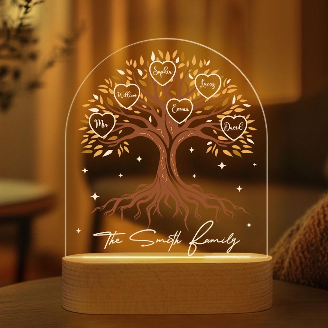 Customized Family Tree Led Night Light, USB Interface Light, Family ...