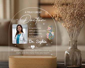 Personalized Custom Doctor Retirement Night Light Plaque, Doctor ...