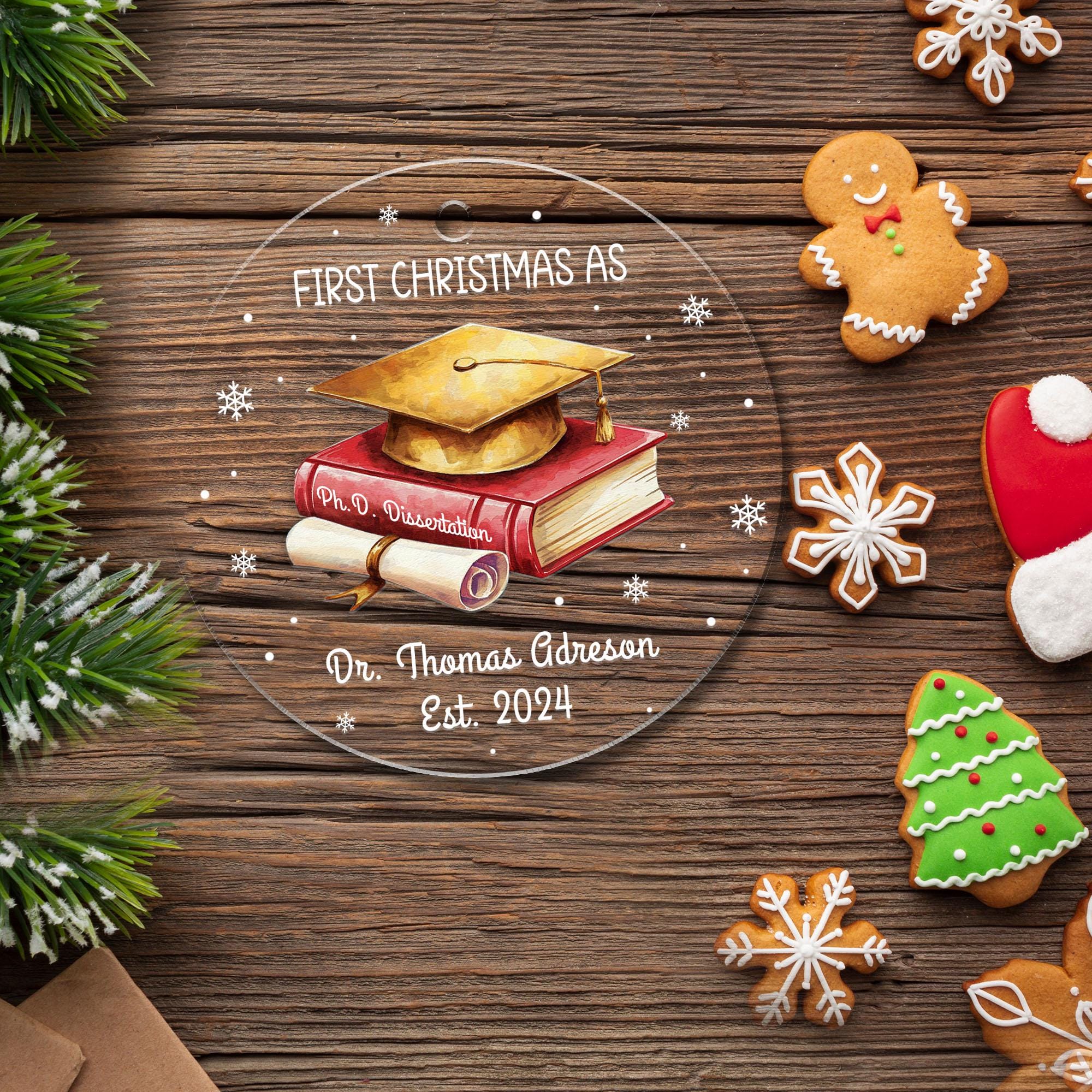 Personalized Phd Christmas Ornament, Custom Phd Graduation Gift, New ...