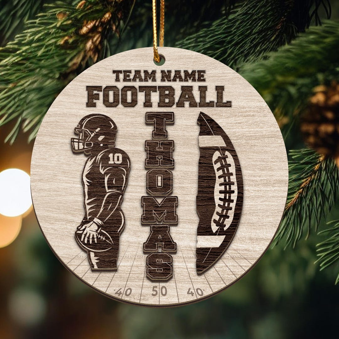 Custom Football With Name and Number Ornament, Custom Name Football ...