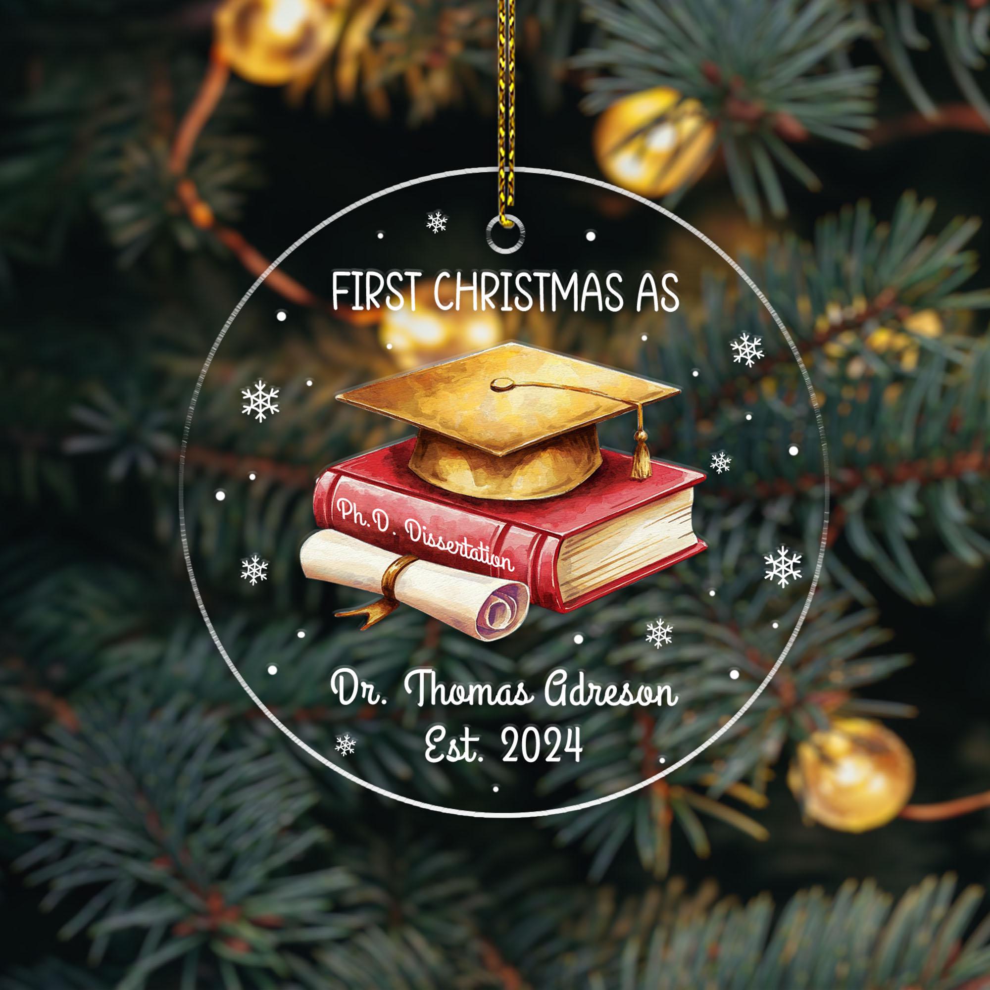 Personalized Phd Christmas Ornament, Custom Phd Graduation Gift, New ...