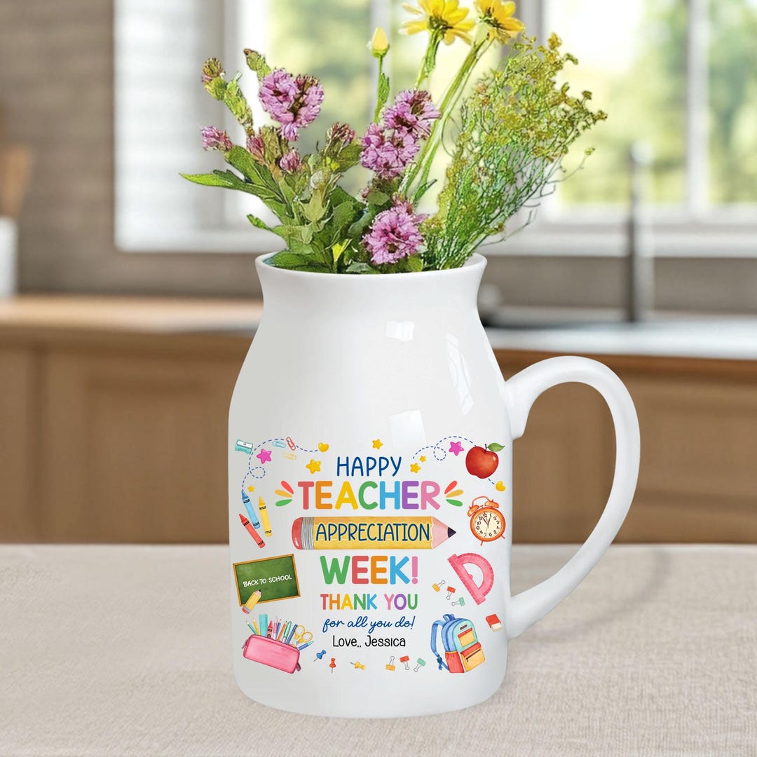 Teacher Appreciation Vase, Thank You Teacher Gift Vase, School ...
