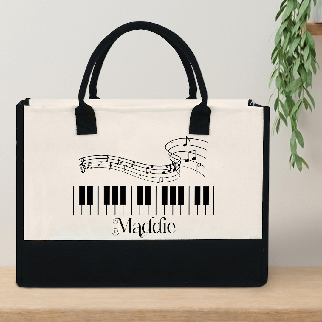 Personalized Piano Tote Bag, Music Teacher Tote Bag, Music Gift Bag ...