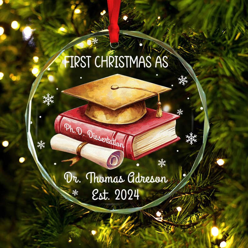 Personalized Phd Christmas Ornament, Custom Phd Graduation Gift, New ...