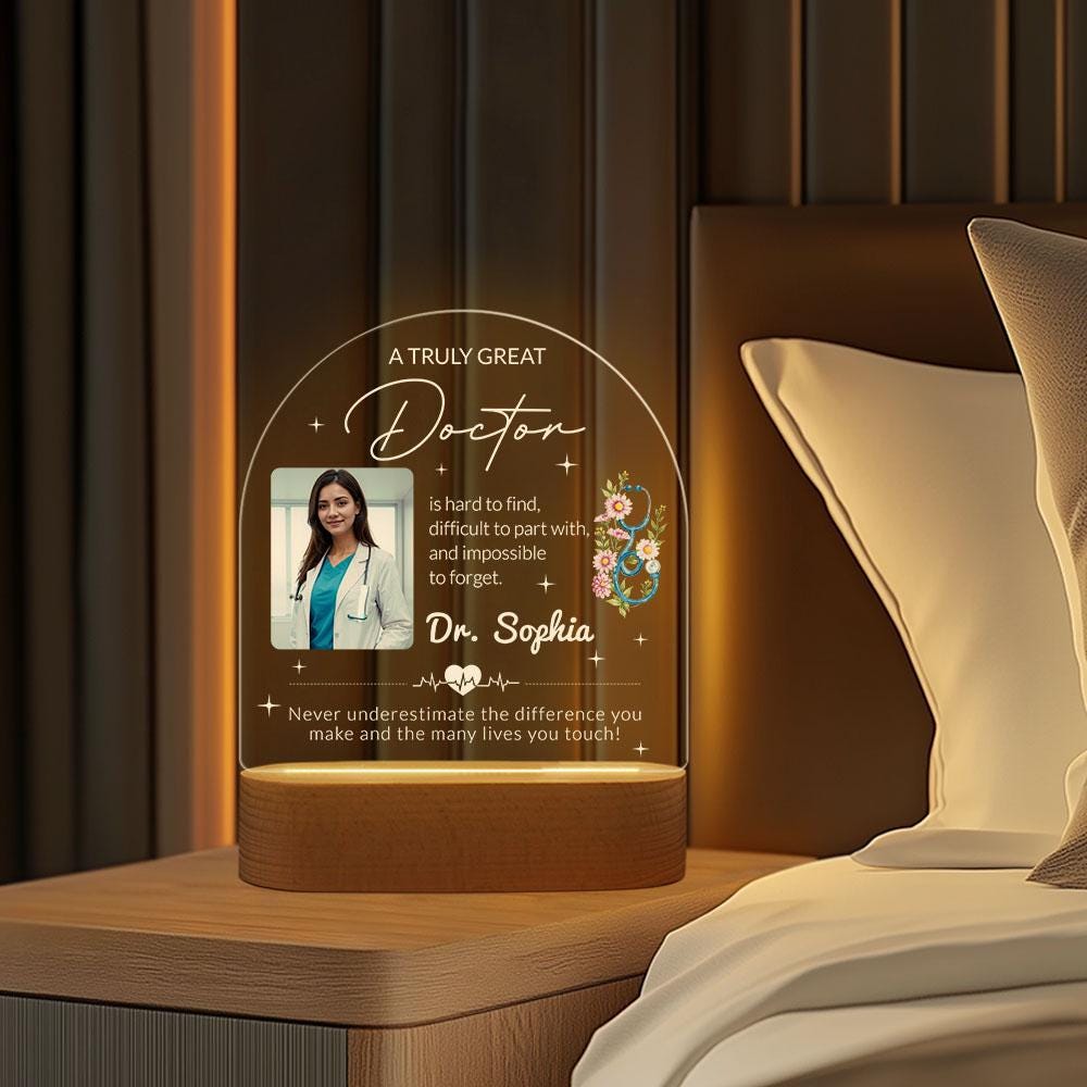 Personalized Photo Doctor Night Light, Doctor Gift, Appreciation Gift ...