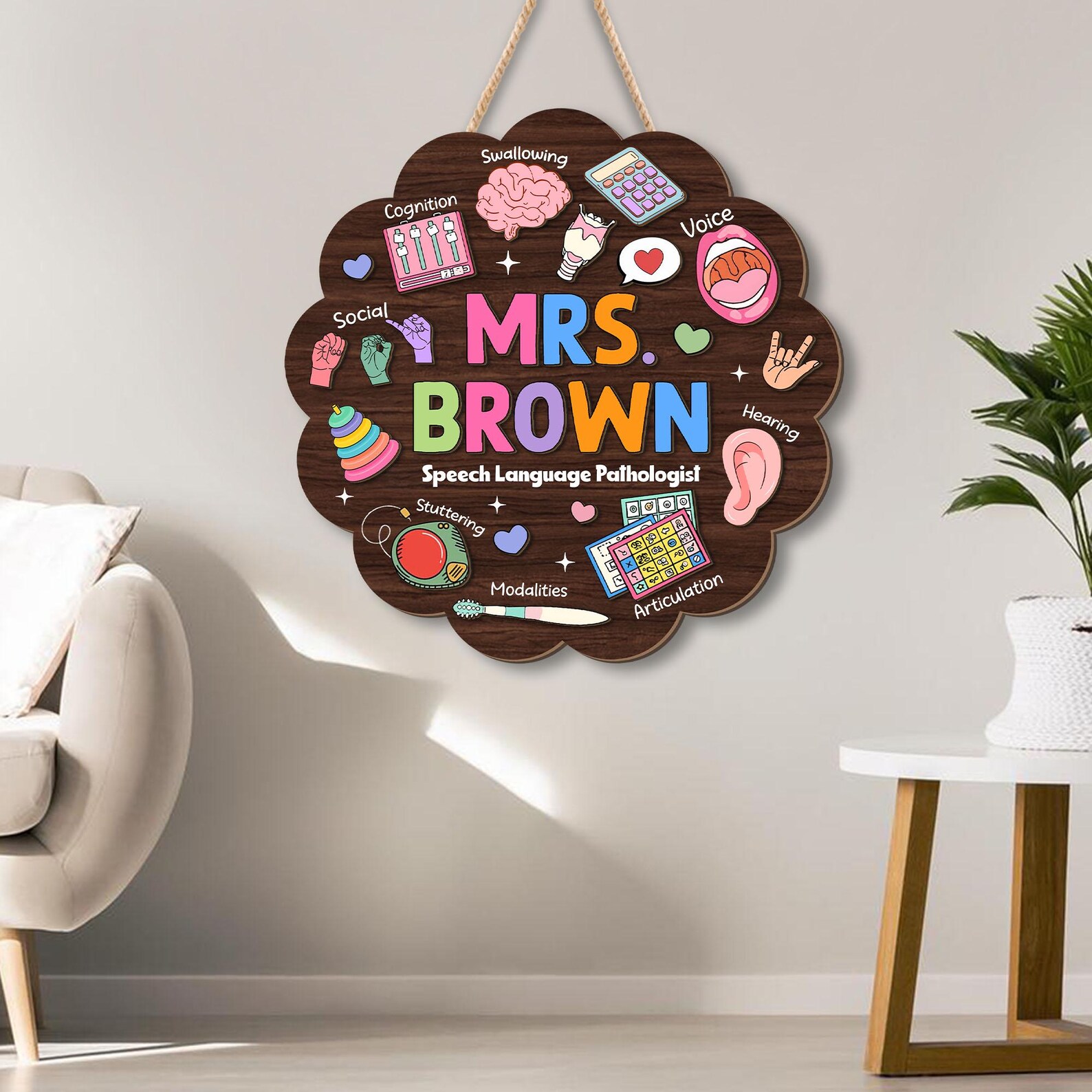 Speech Pathologist Door Sign, Custom SLP Teacher Name 3D Sign, Speech ...