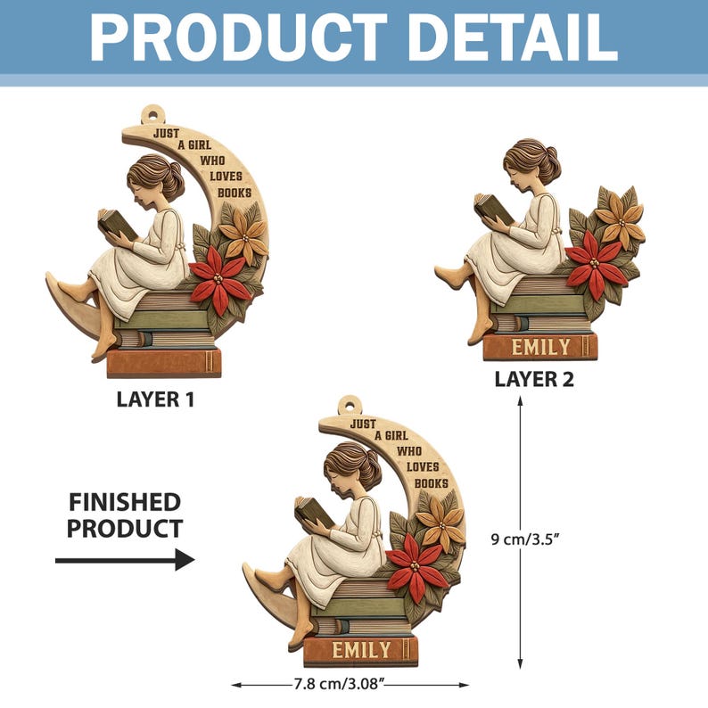 Personalized Just A Girl Who Loves Books Ornament, Reading Gift for Book Lovers, Bookworm Gift ...