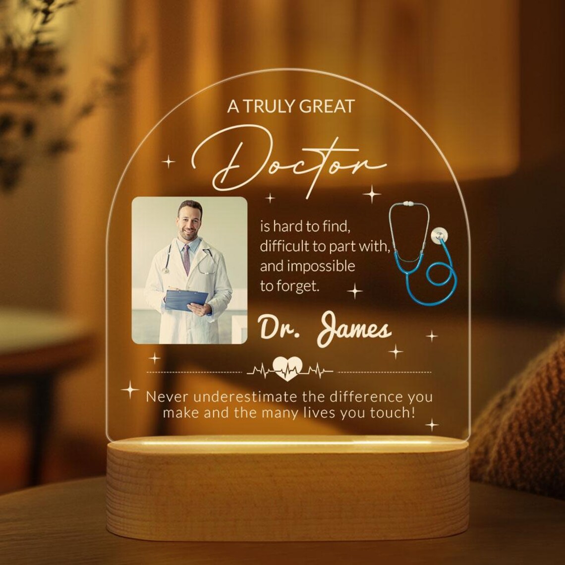 Personalized Photo Doctor Night Light, Doctor Gift, Appreciation Gift ...