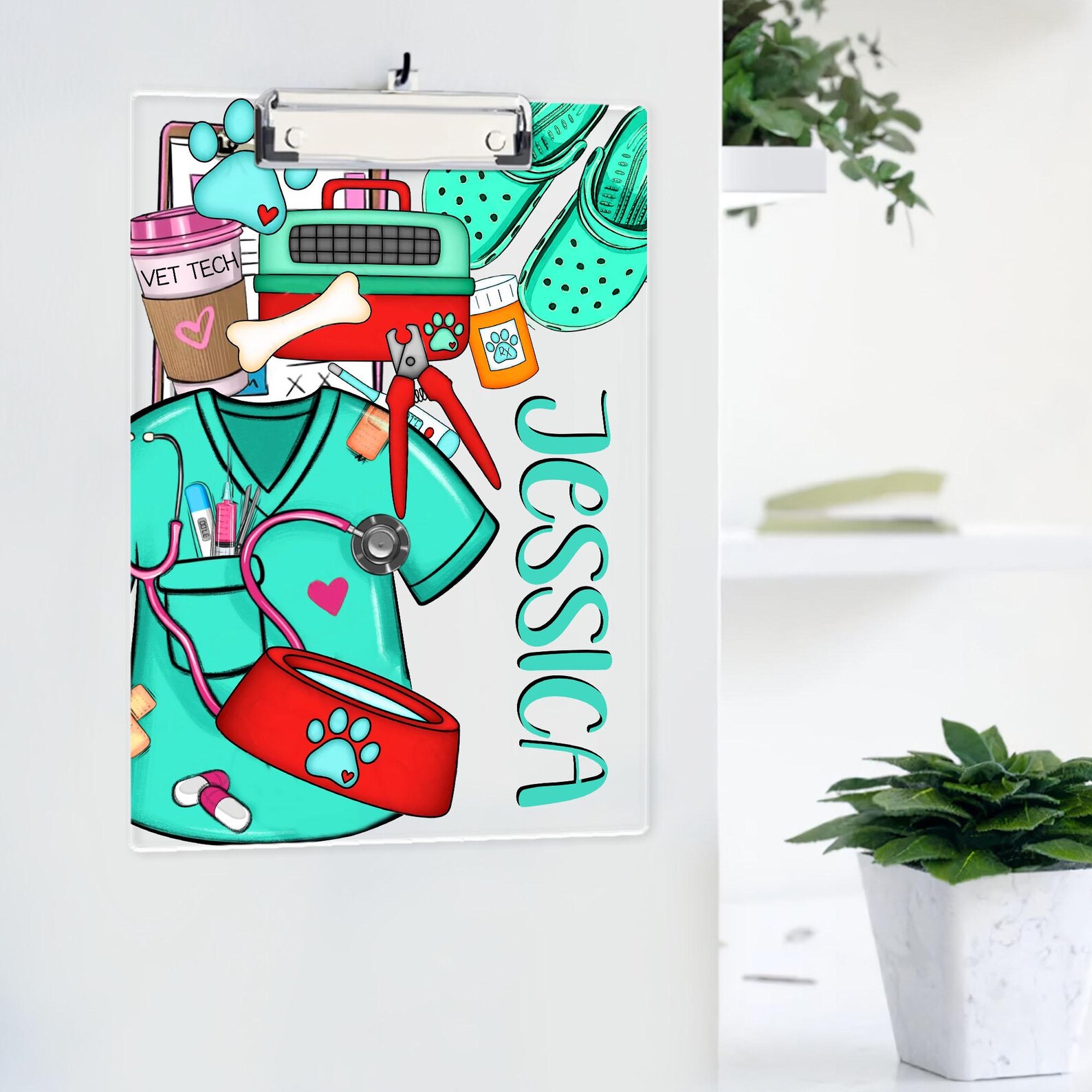 Custom Vet Tech Clipboard - Personalized Veterinary Gift for Animal ...