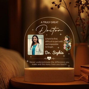 Personalized Photo Doctor Night Light, Doctor Gift, Appreciation Gift ...