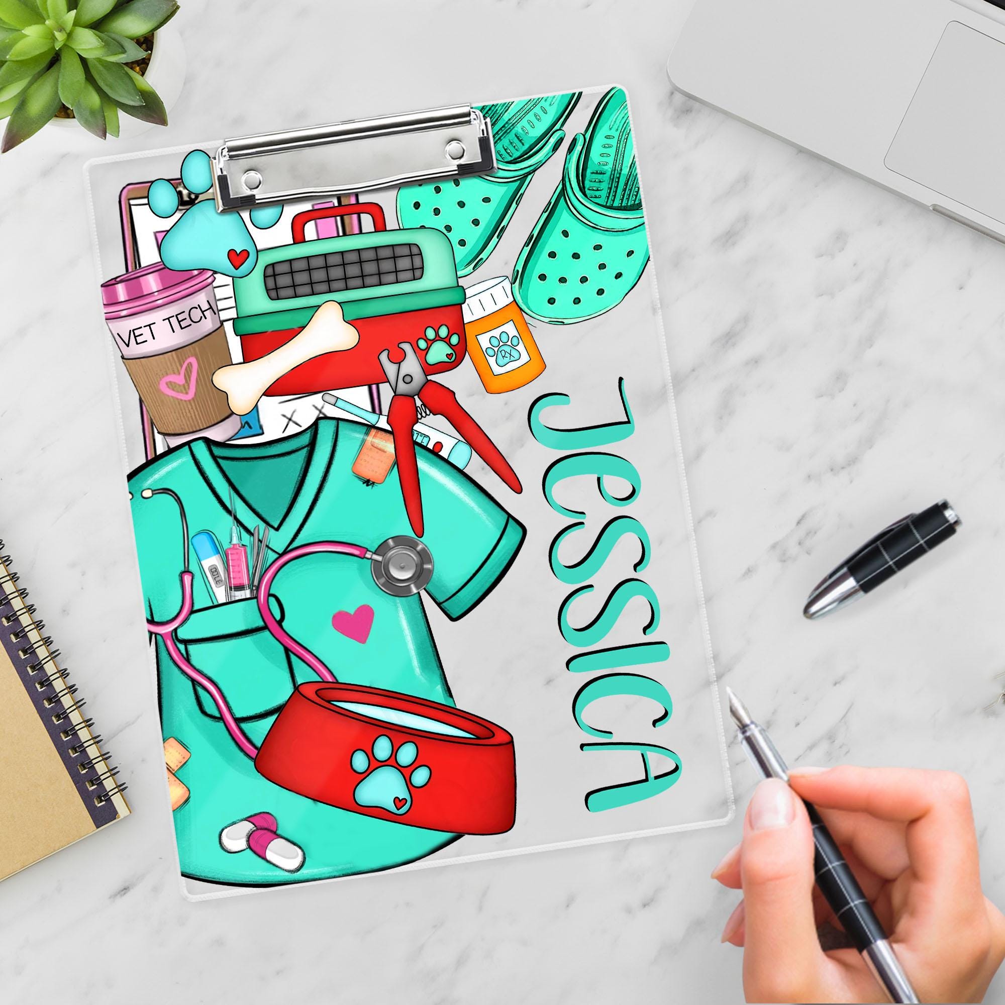 Custom Vet Tech Clipboard - Personalized Veterinary Gift for Animal ...