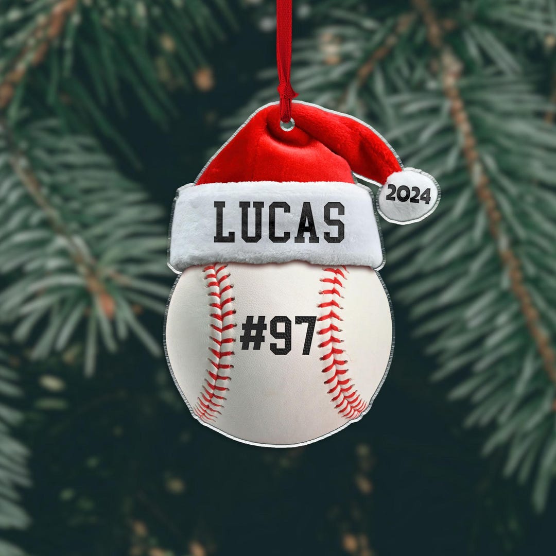 Personalized Baseball Christmas Ornament, Baseball Ornament, Baseball ...