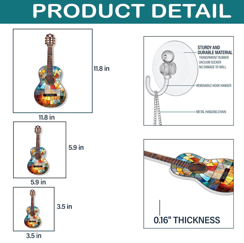 Personalized Guitar Suncatcher Window Hanging Musical Instrument ...