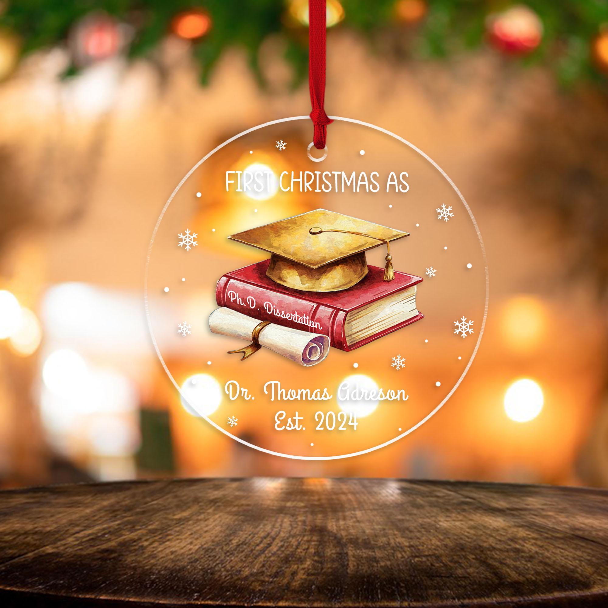 Personalized Phd Christmas Ornament, Custom Phd Graduation Gift, New ...