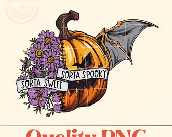 Sorta Sweet Sorta Spooky Png, Hobo Floral Boo Png, Retro Halloween Png ...
