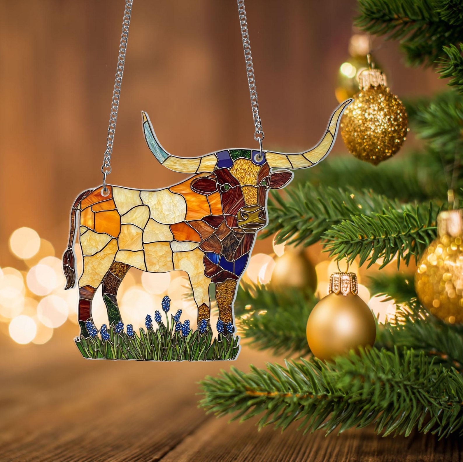 Texas Longhorn ACRYLIC Suncatcher Hanging, Texas Window Hanging ...