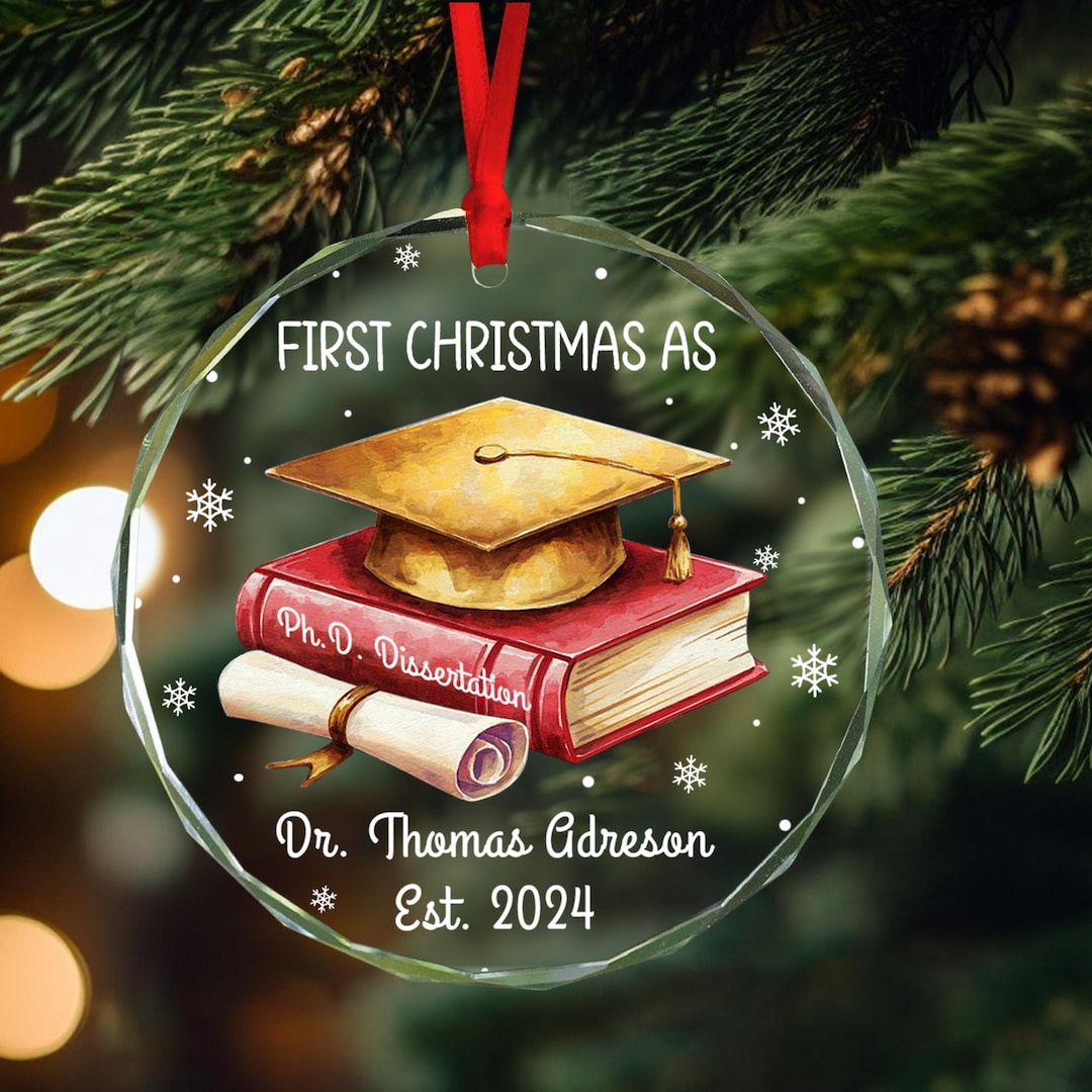 Personalized Phd Christmas Ornament, Custom Phd Graduation Gift, New ...