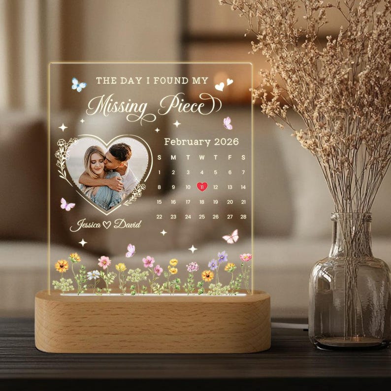 Personalized the Day I Found My Missing Piece Light, Custom Couples ...