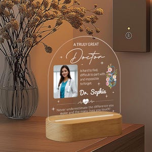 Personalized Photo Doctor Night Light, Doctor Gift, Appreciation Gift ...