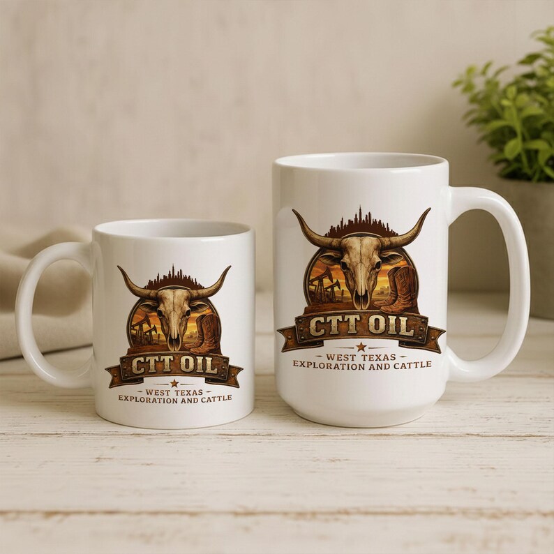 CTT Oil Exploration and Cattle Mug 11oz 15oz, Landman Mug, Oilfield ...