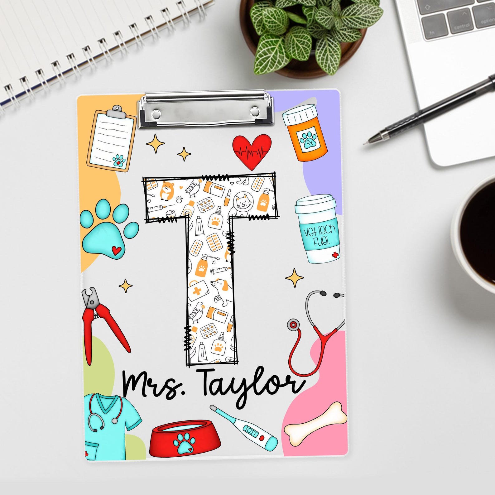 Custom Vet Tech Clipboard - Personalized Veterinary Gift for Animal ...