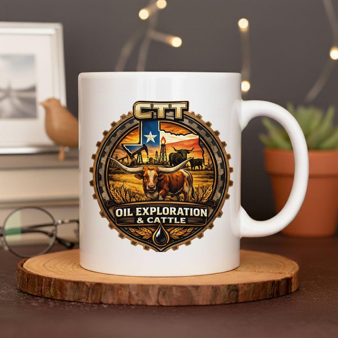 CTT Oil Exploration and Cattle Mug 11oz 15oz, Landman Mug, Oilfield ...