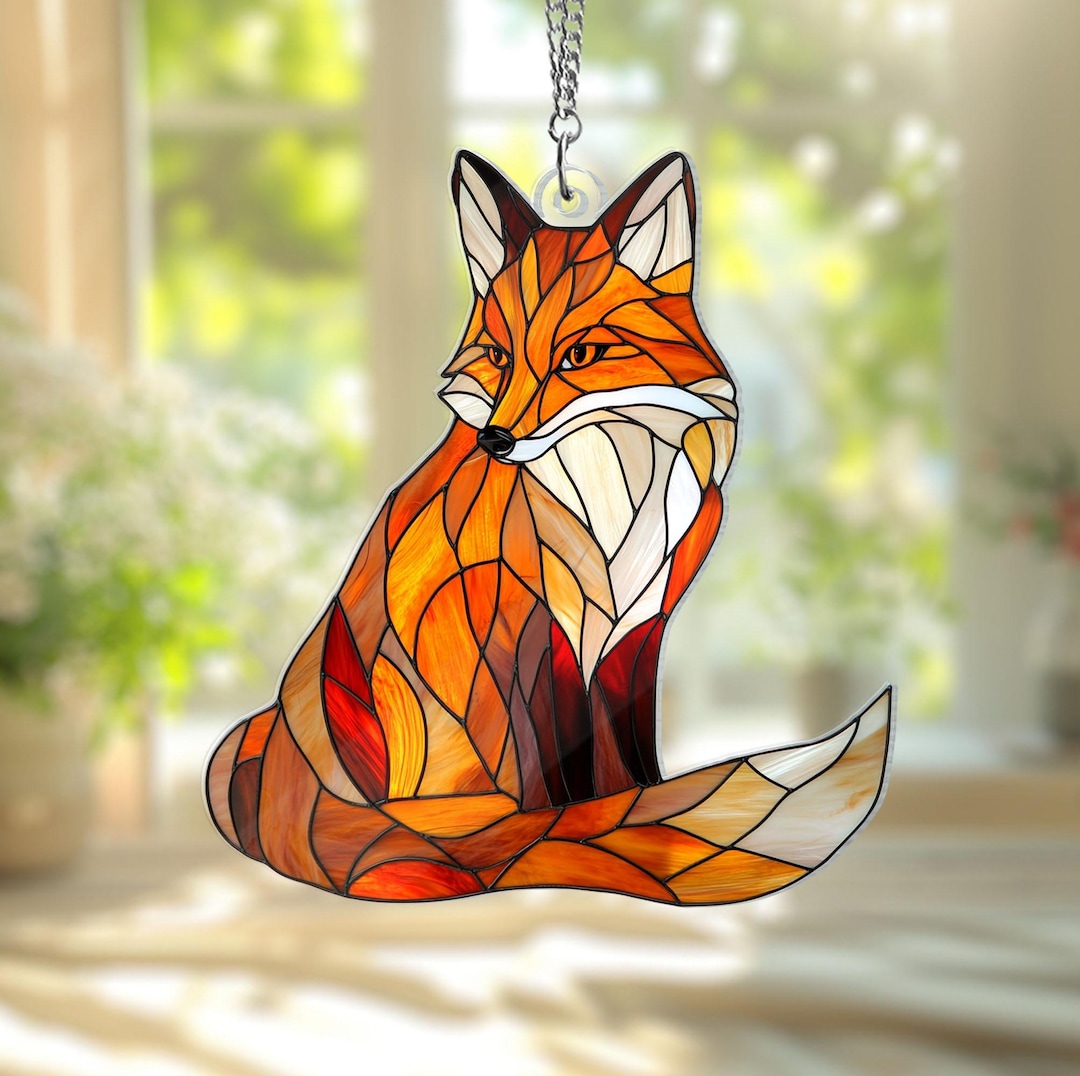 Fox Acrylic Window Hanging, Fox Home Decor Fox Gift, Decoration Wall ...