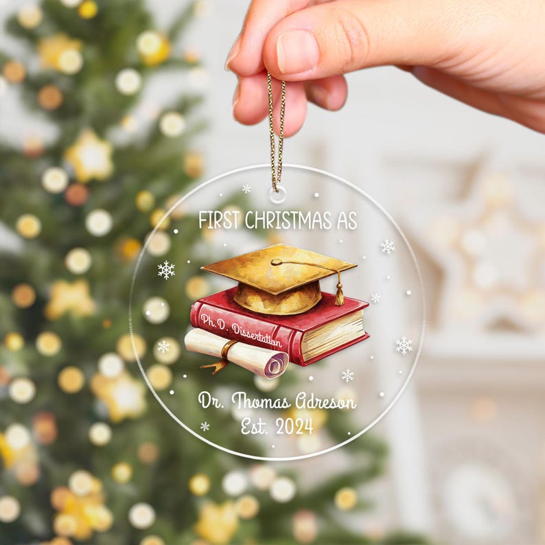 Personalized Phd Christmas Ornament, Custom Phd Graduation Gift, New ...