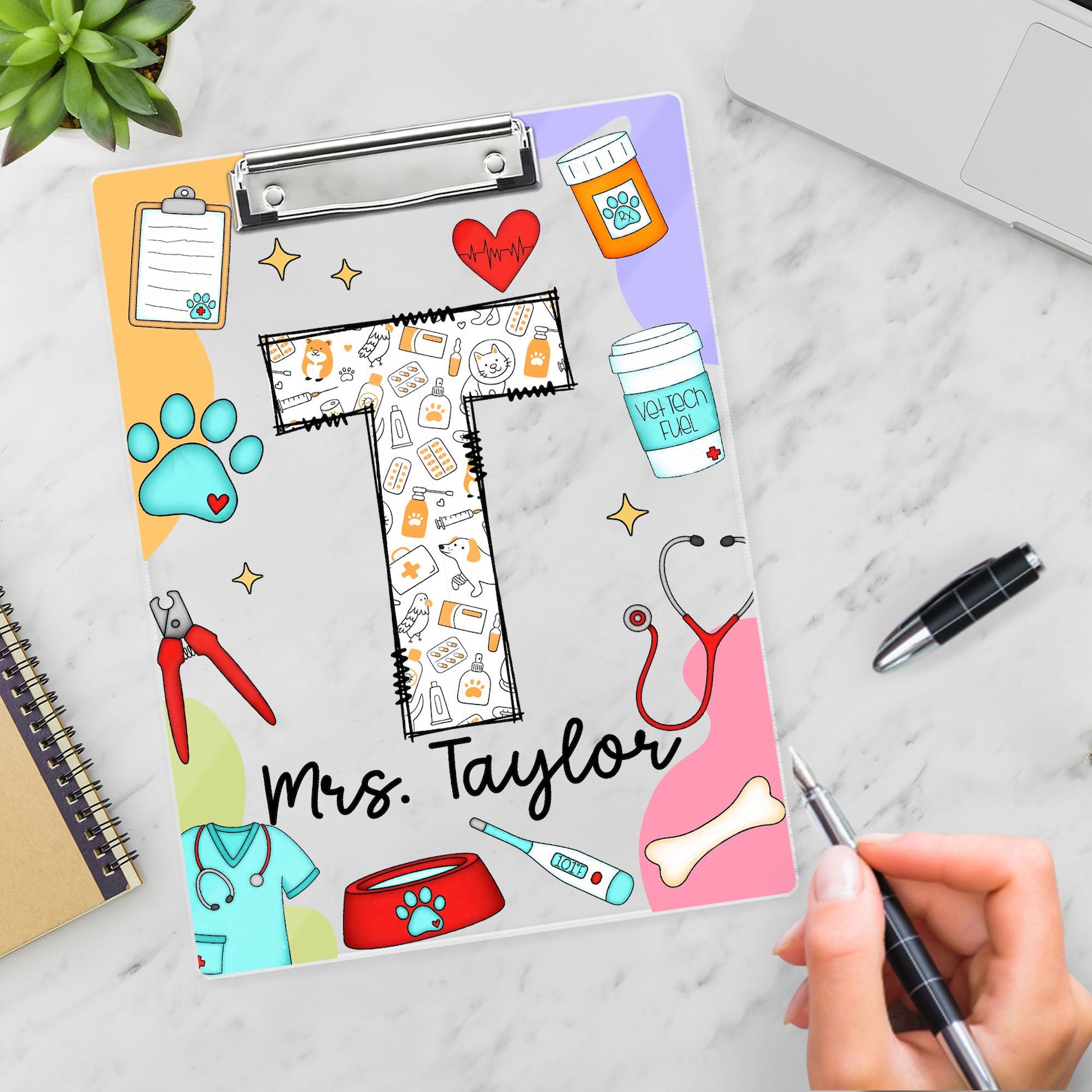 Custom Vet Tech Clipboard - Personalized Veterinary Gift for Animal ...