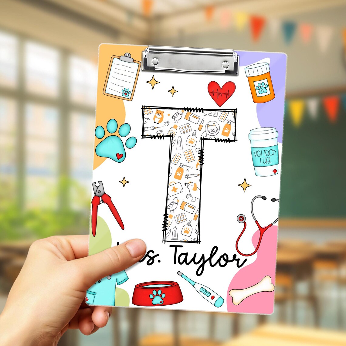 Custom Vet Tech Clipboard - Personalized Veterinary Gift for Animal ...
