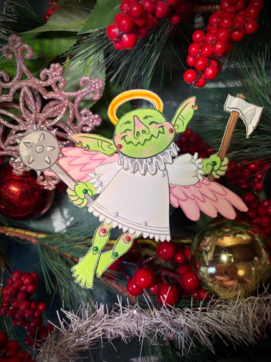 DIY Articulated Paper Christmas Goblin Angel | Holiday Ornament ...