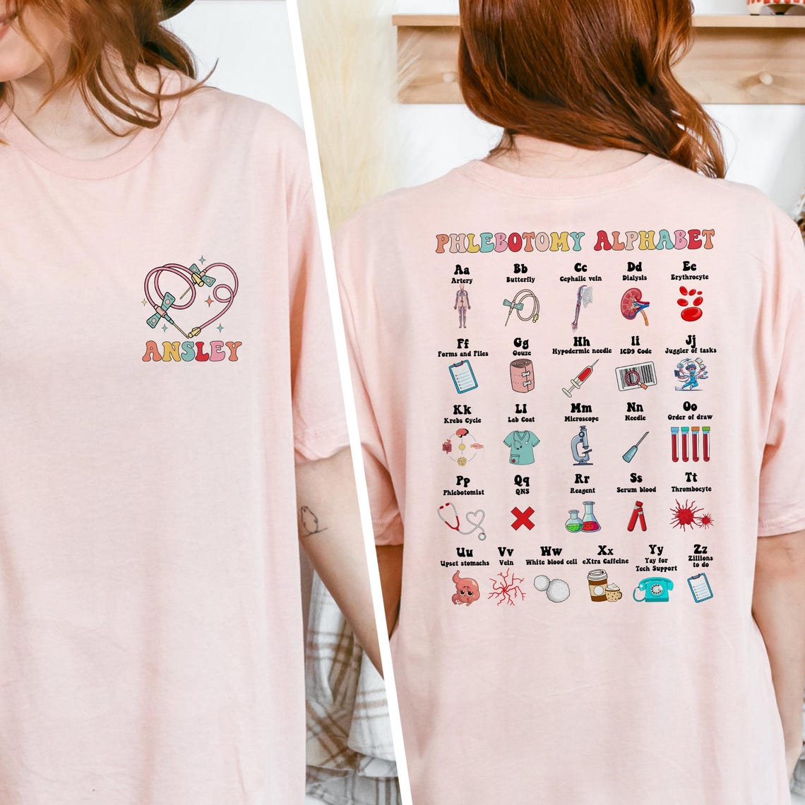 Phlebotomist Nurse Shirt, Phlebotomy Alphabet Shirt, Phlebotomy Tech ...