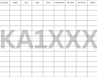 HAM RADIO Log Book, Printable Contact Sheet, Instant Download, Digital ...