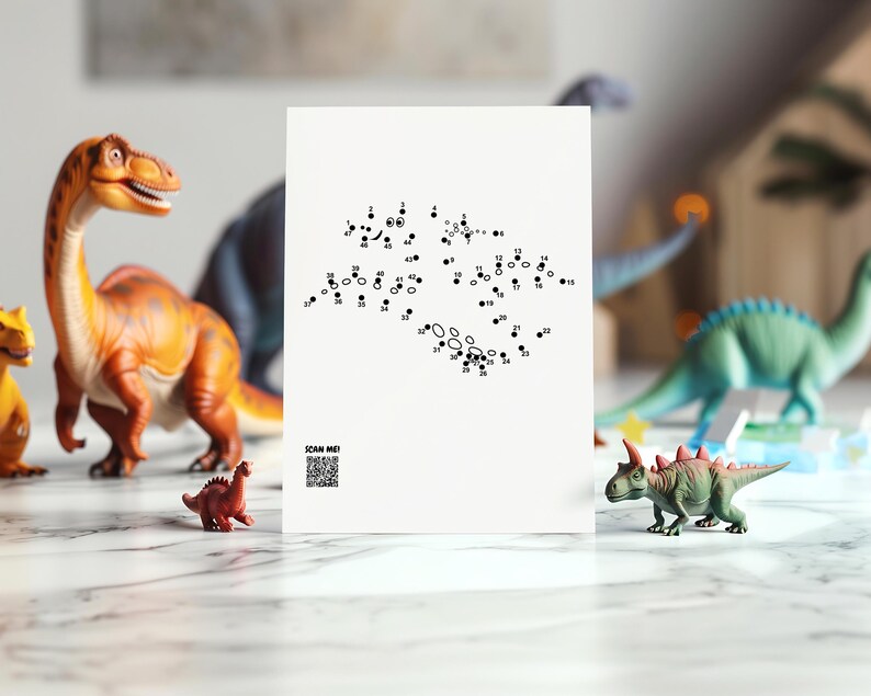 Printable AR Dinosaurus Colouring Pages Bundle – Dot-to-dot Sheets | AR ...