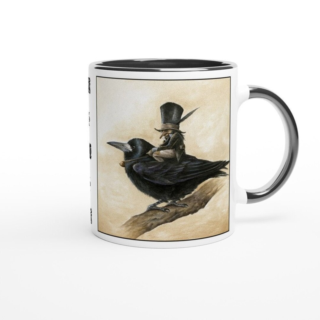 Rook Crow Raven Gothic Pixie Marc Potts Art Mug, Corvid Faerie Fairy ...