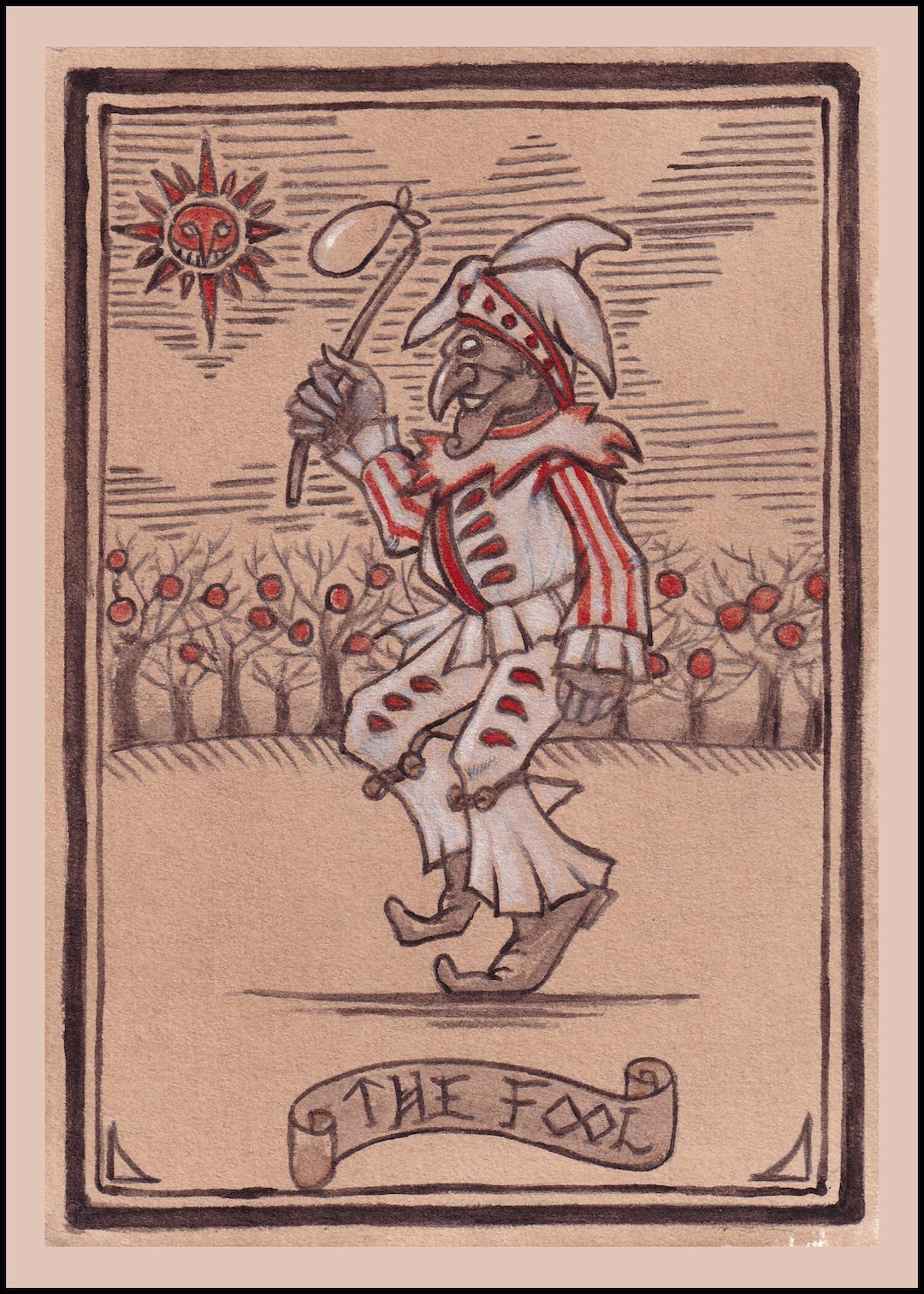 The Fool Folk Horror Film Fan Art Original Painting, Creepy Punch ...