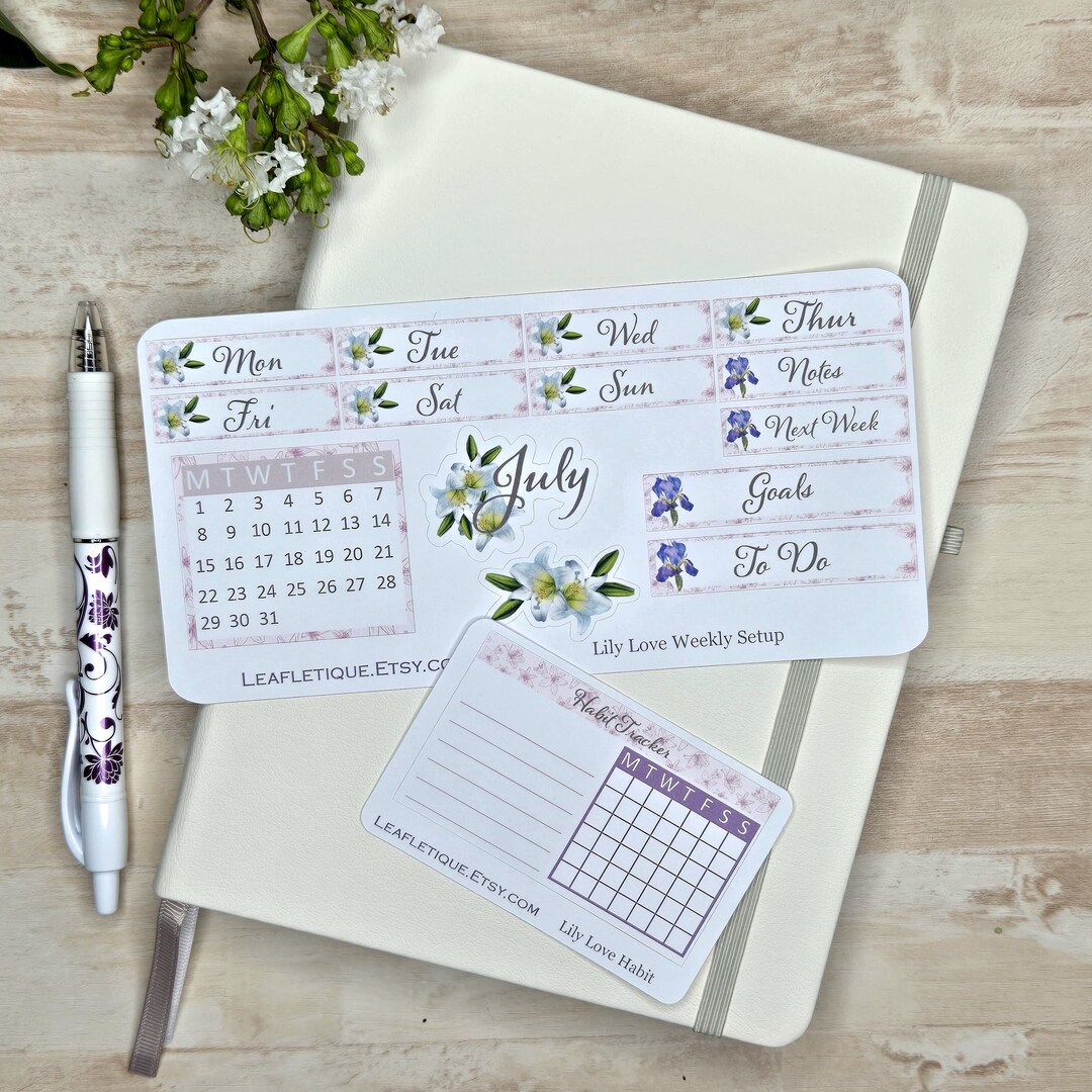 Weekly Planner Setup Sticker Sheet for Bullet Journals and Printed ...