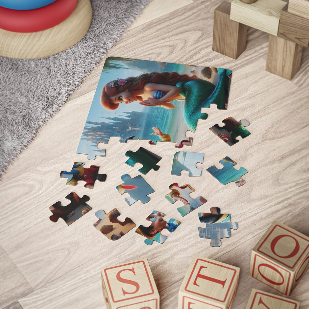 Pinocchio and the Little Mermaid Castle Kids' Puzzle, 30-piece - Etsy