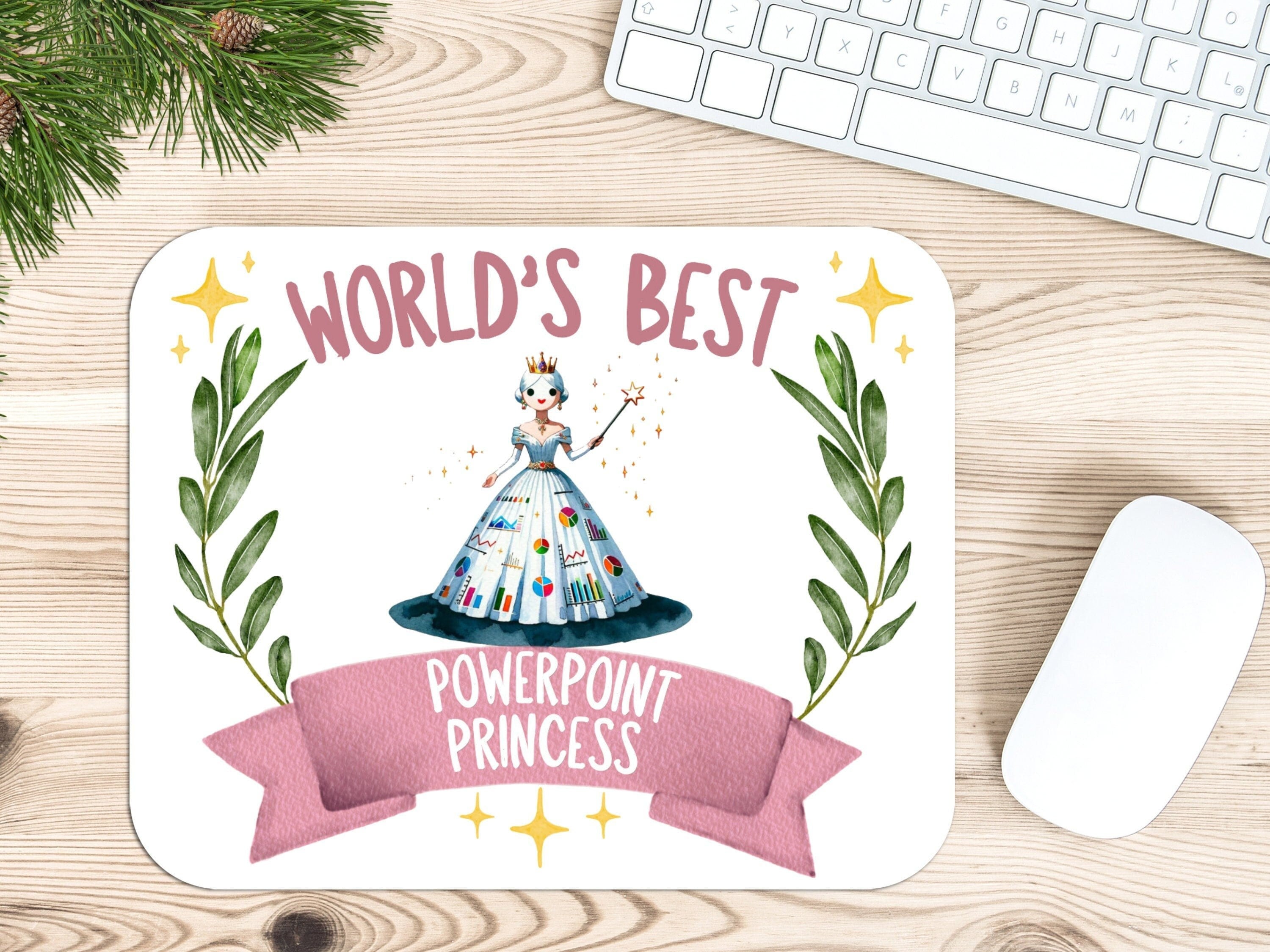 World's Best Powerpoint Princess Mousepad - Funny Coworker Gift ...