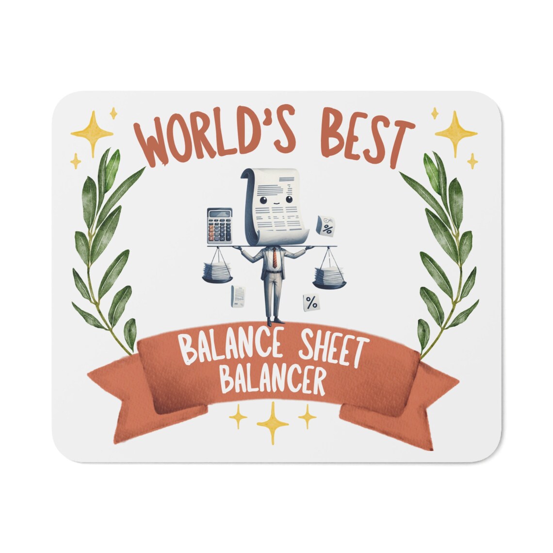 World's Best Balance Sheet Balancer Mousepad - Funny Coworker Gift ...