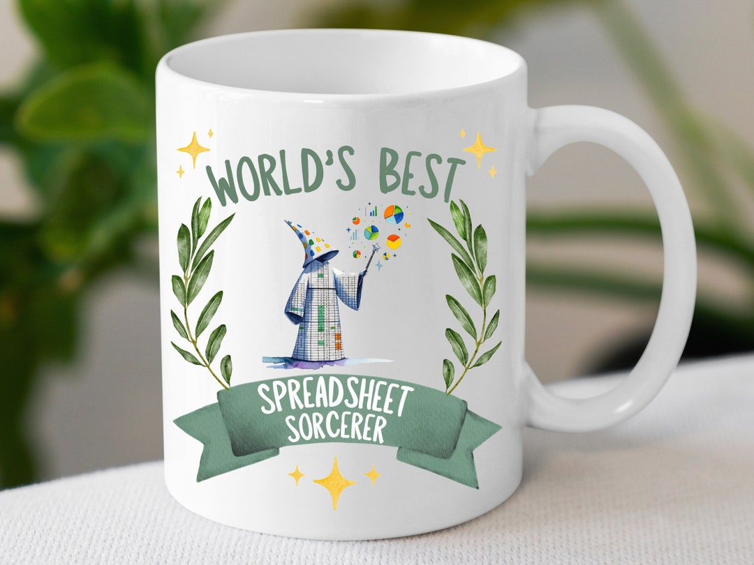 World's Best Spreadsheet Sorcerer Excel Mug - Fun Coworker Gift ...