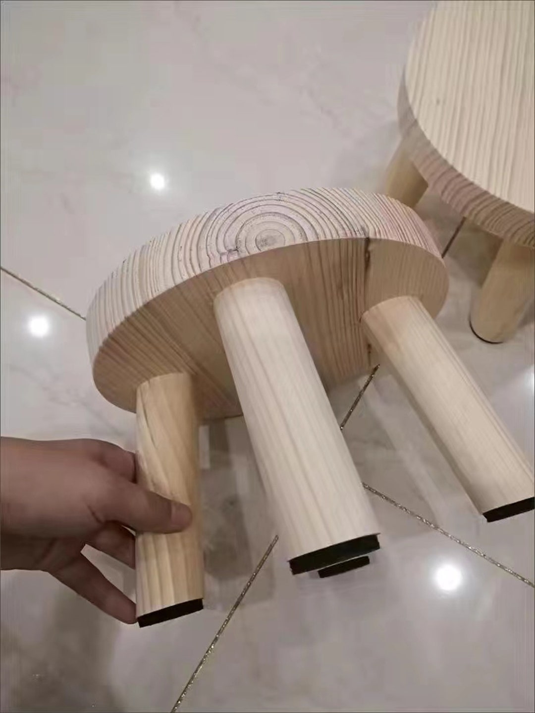 Solid Wood Low Stool: Wooden Living Room Small Stool for Home, Shoe ...