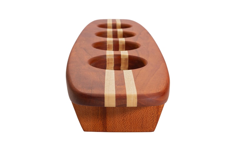 Cherry Drink Flight Tray With Detail Stripes, Tapered Handcrafted ...