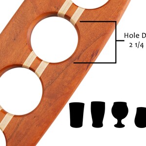 Cherry Drink Flight Tray With Detail Stripes, Tapered Handcrafted ...