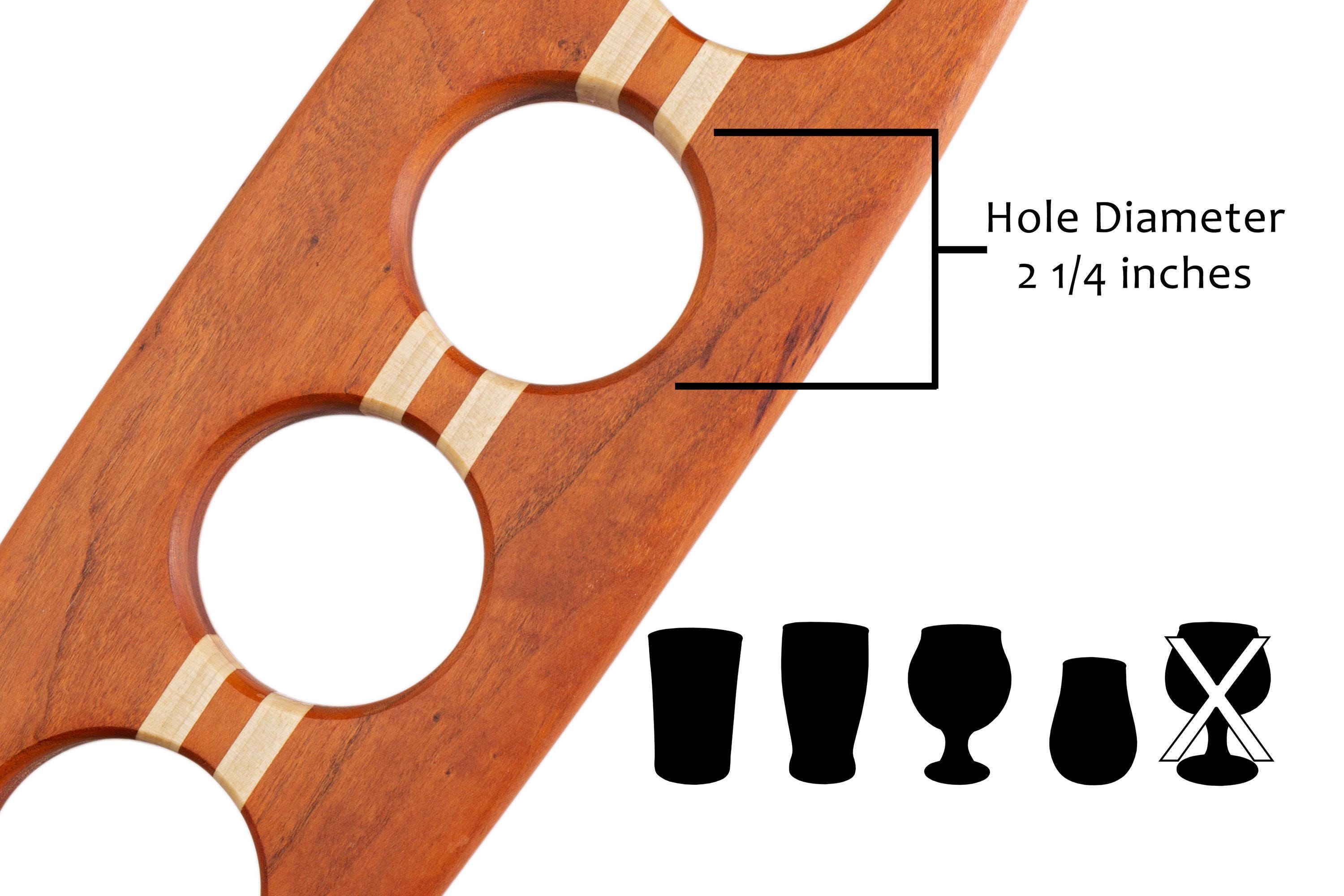 Cherry Drink Flight Tray With Detail Stripes, Tapered Handcrafted ...