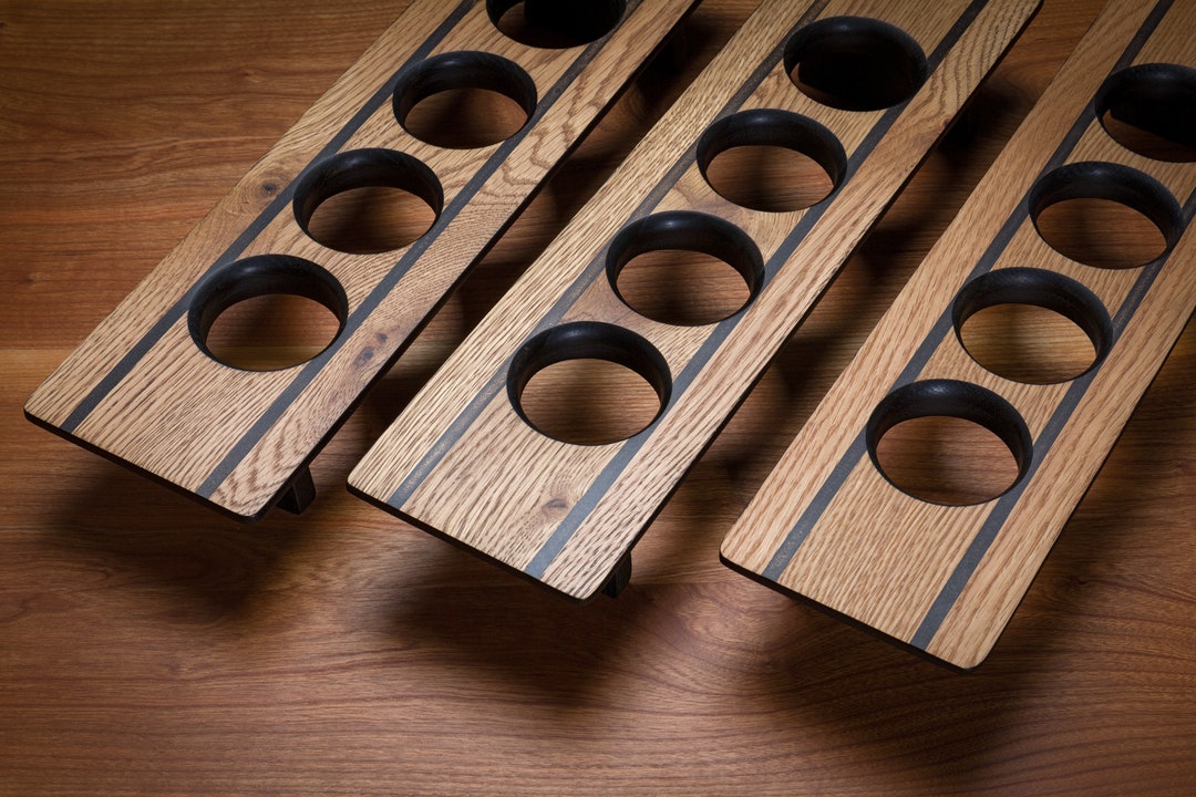 White Oak Drink Flight Tray: Two-tone Wooden Flight Board - Etsy