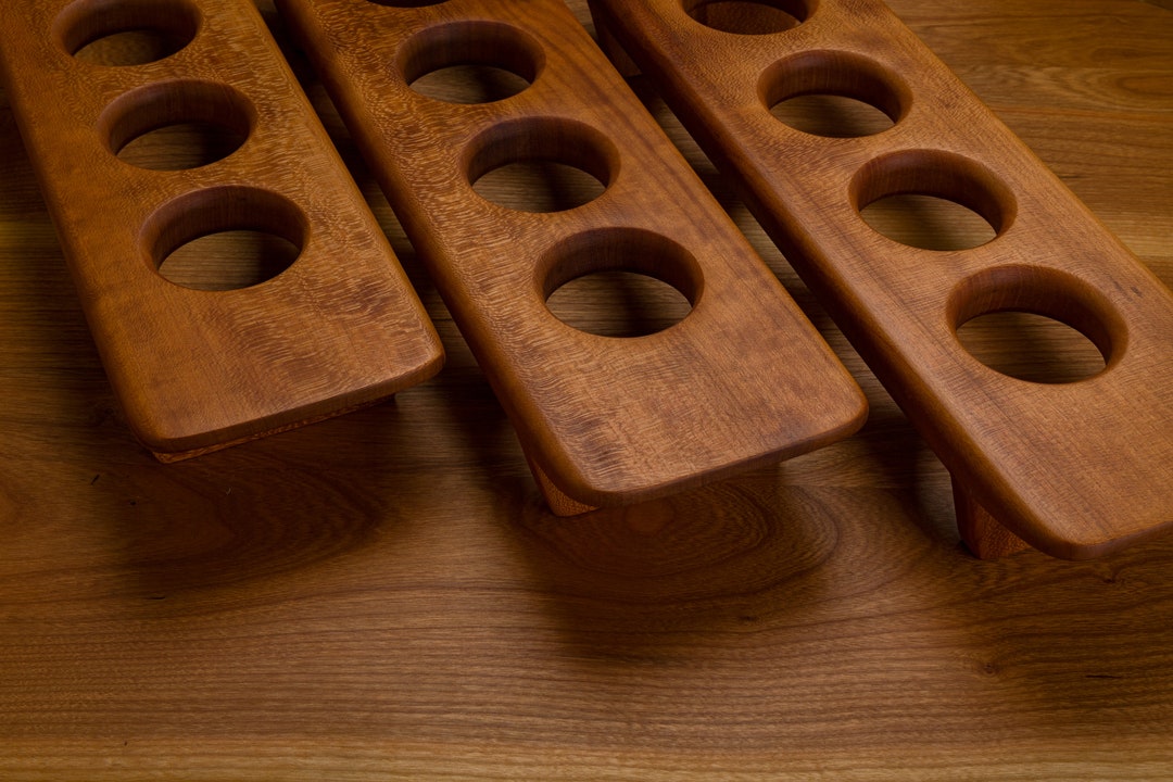 Cherry Wooden Flight Tray With Rounded Corners - Great Gift for Craft ...