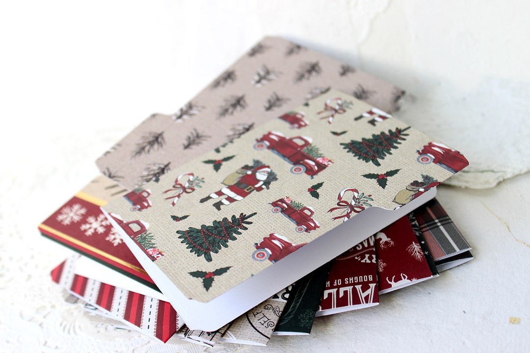 Mini File Folders, File Folders, Scrapbook Supply, Christmas File ...